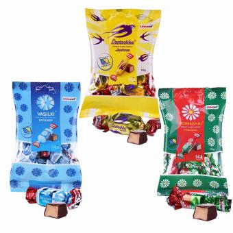 Fondant confectionery set: Lastochka, Romaschki & Vasilki (630 g total ...
