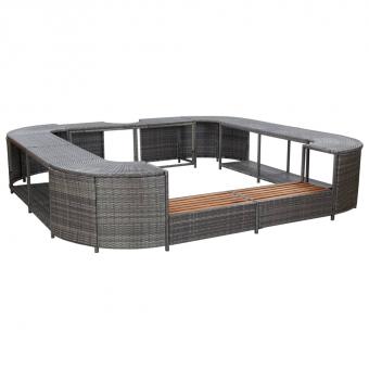 Whirlpool Umrandung Quadratisch Poly Rattan Spa online kaufen