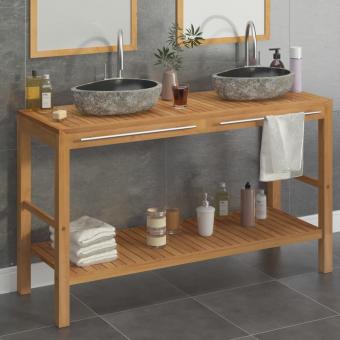 Flussstein Waschbecken Mit Unterschrank