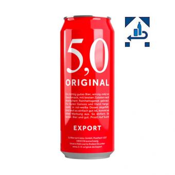 5,0 Original Export Bier (0.5L, 5.2% vol.) inkl. Pfand 0,25€ online kaufen