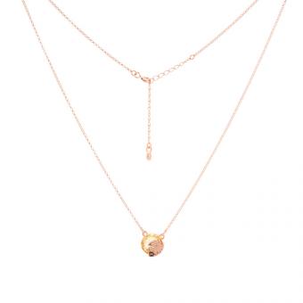 Necklace in 925 silver with agate or lemon amber, rose gold-plated ...