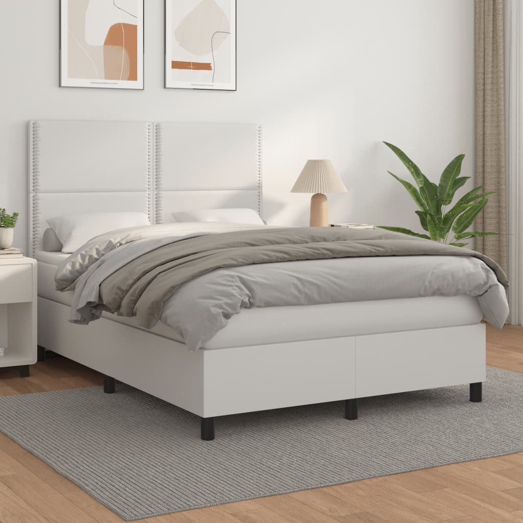 Boxspringbett Weiss 140x200