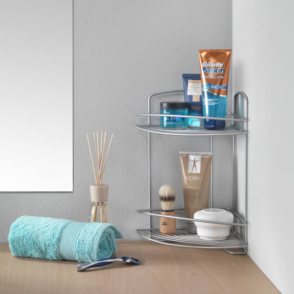 Metaltex Eck-Duschregal mit 2 Etagen Onda Silbern online kaufen