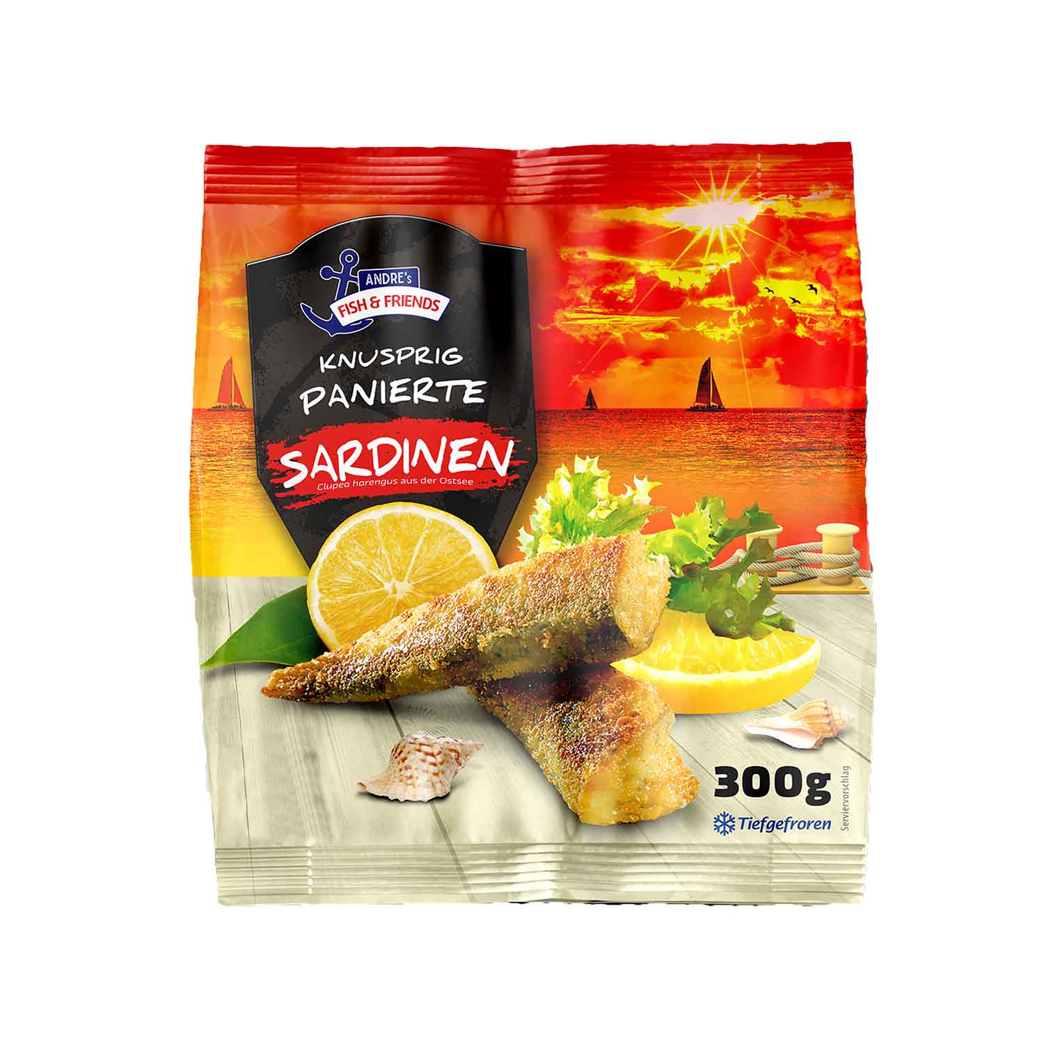 Andre`s Fish & Friends sardines in crispy breading 300 g purchase online