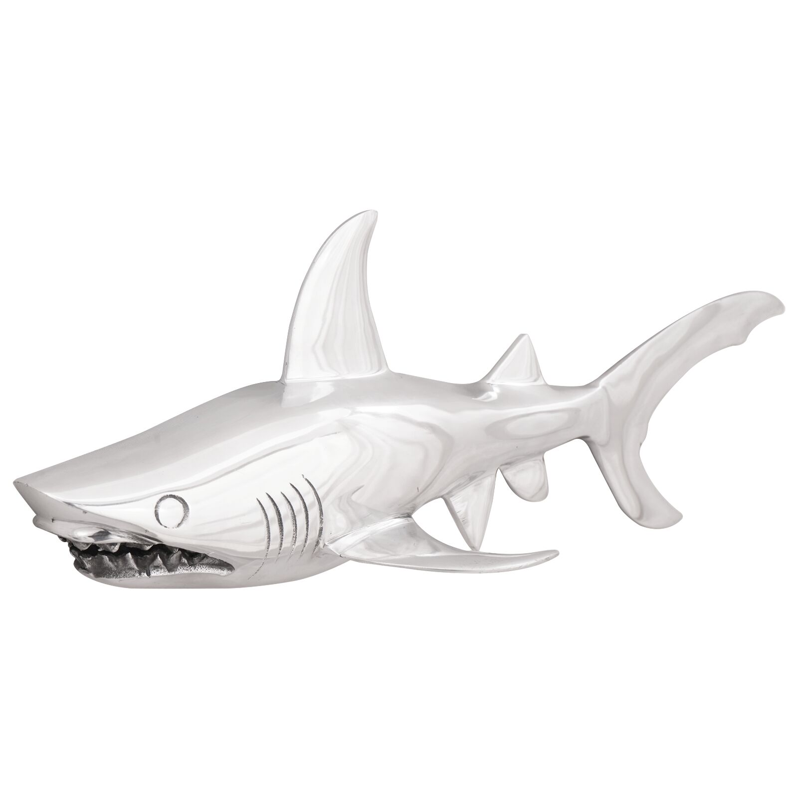 Skulptur Haifisch Silbern 68x20x24 cm Aluminium online kaufen