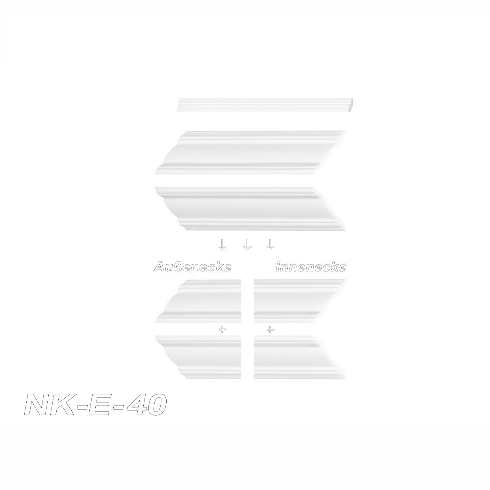 Marbet Pre-cut Inner & Outer Corner for E-Stucco Moulding NK-E-40 ...