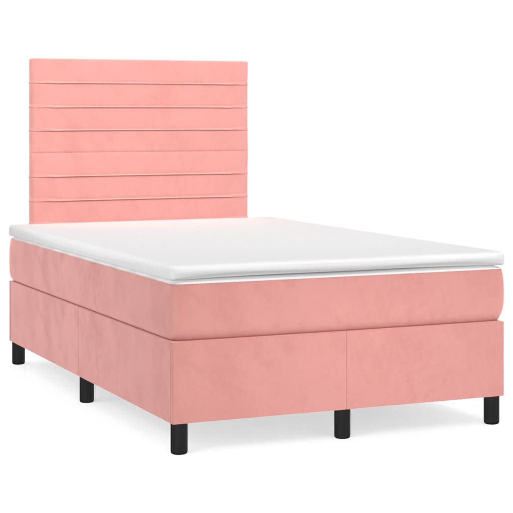 Boxspringbett mit Matratze Rosa 120x200 cm Samt Rosa 120 x 200 cm ...