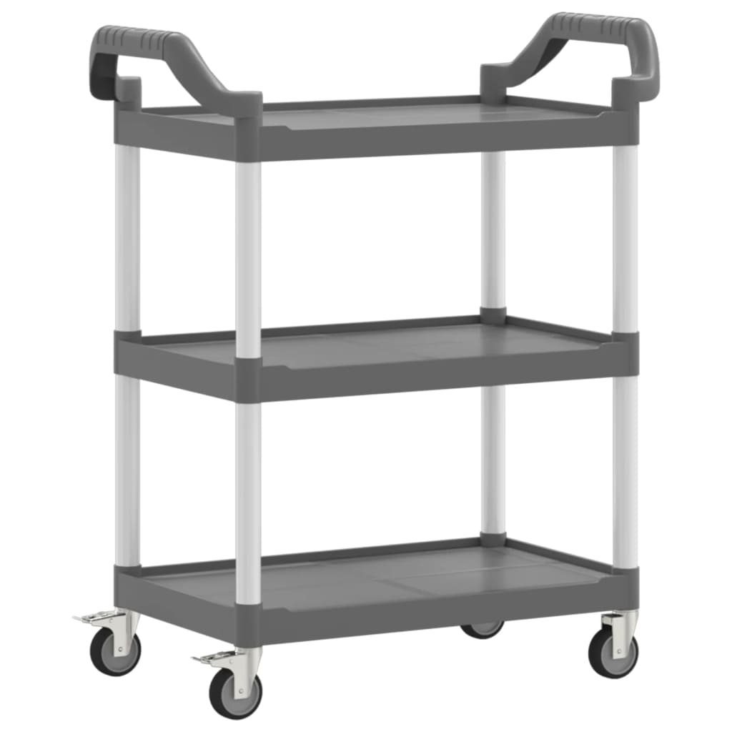 Rollwagen mit 3 Etagen Grau 81x41x92 cm Aluminium online kaufen