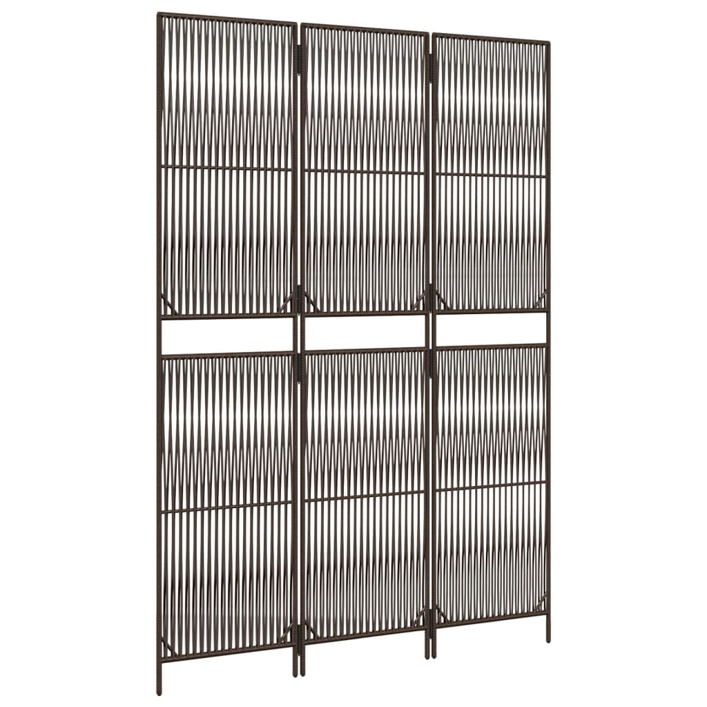 Paravent 3-tlg. Braun Poly Rattan online kaufen