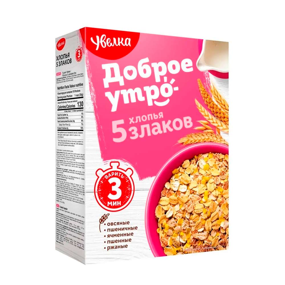 Uvelka flakes made from 5 types of grain, 350g purchase online